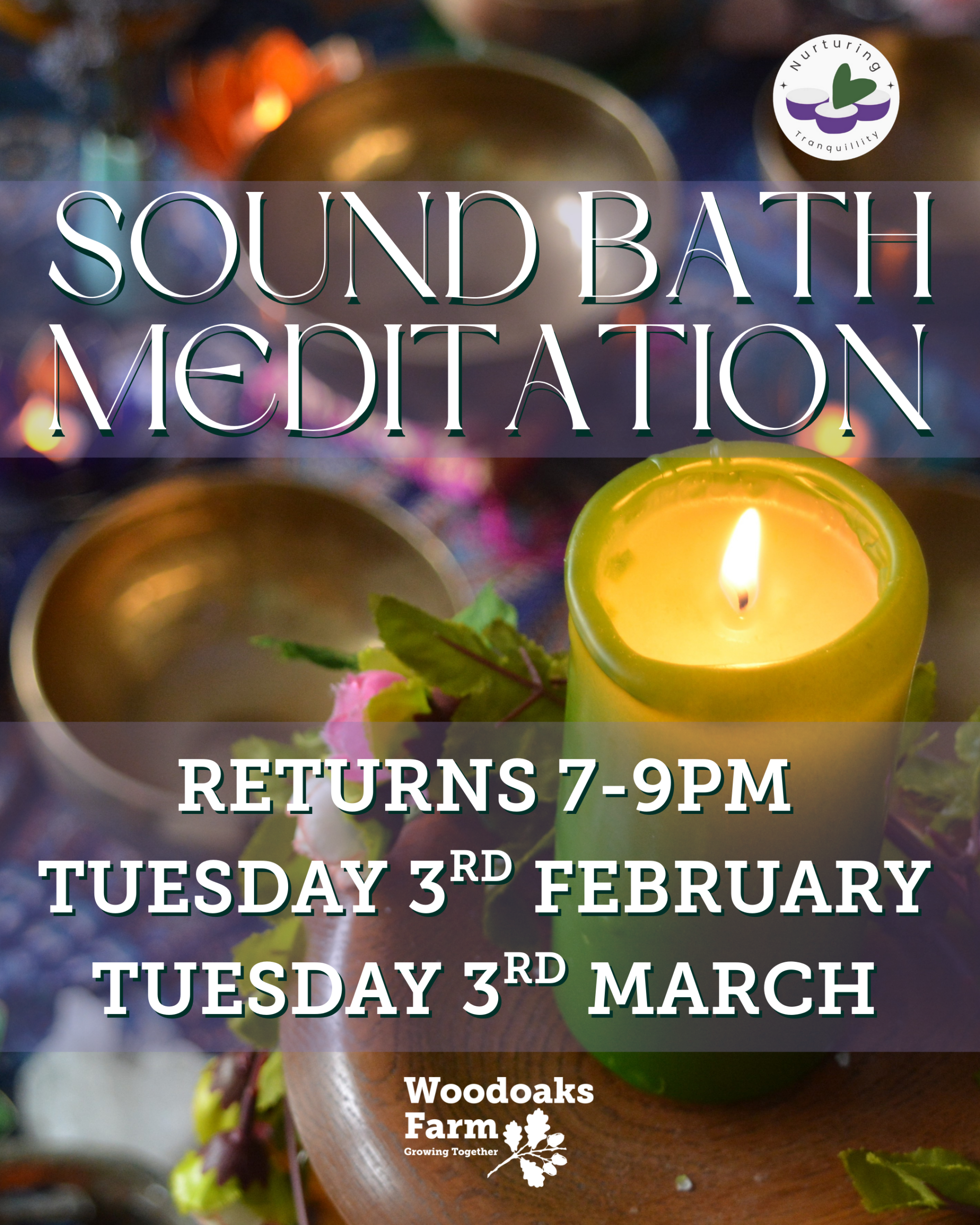 EVENING SOUND BATH MEDITATION in The Black Barn - Woodoaks Farm